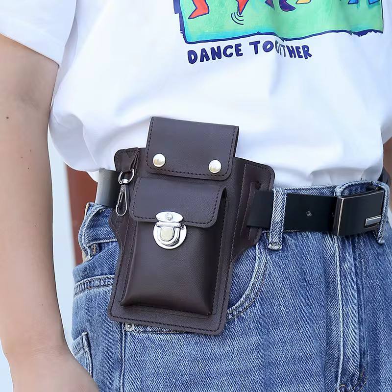 Sac en cuir minimaliste pour hommes d'affaires - Porte-téléphone et po ...